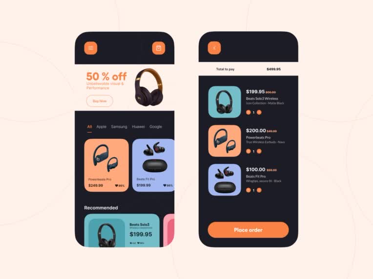 نمونه کار نمونه طراحی Ui اپلیکیشن موبایل
