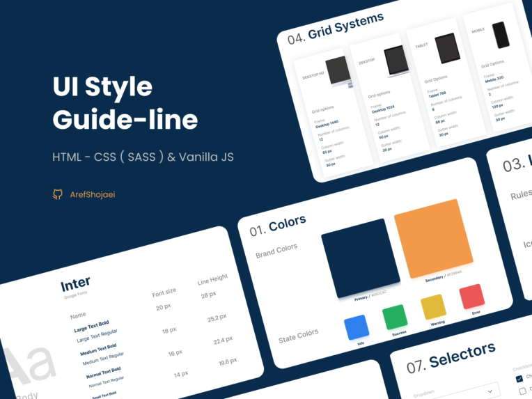 نمونه کار UI Style-guideLine