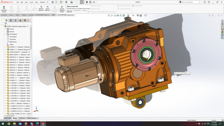 نمونه کار sew bevel helical gearbox with backstop and torque arm